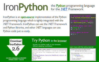 Jimmy Schementi > IronPython gets a long overdue website!